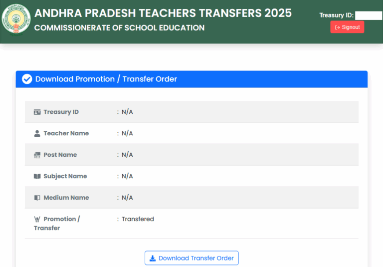 AP Teachers Transfer Orders 2025 Download | APTeacher.Net